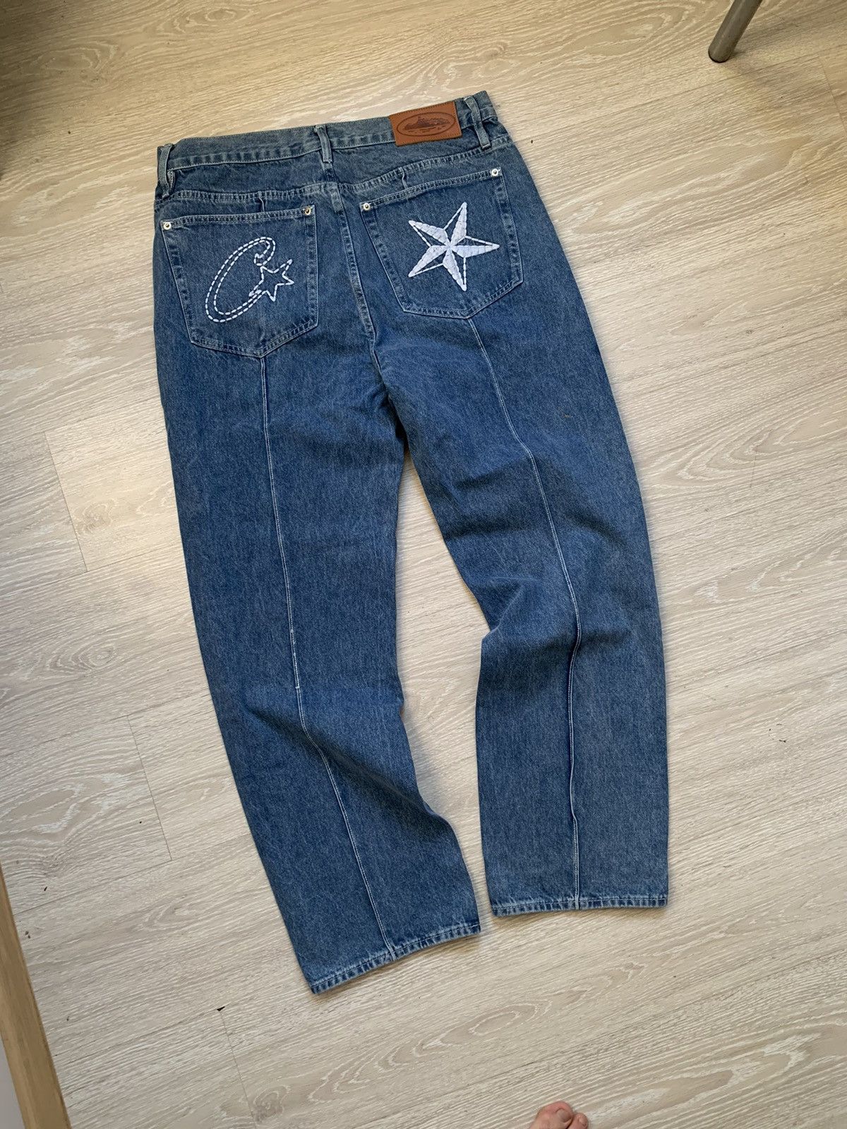 Corteiz Cortiez C Star Jeans Faded Blue | Grailed
