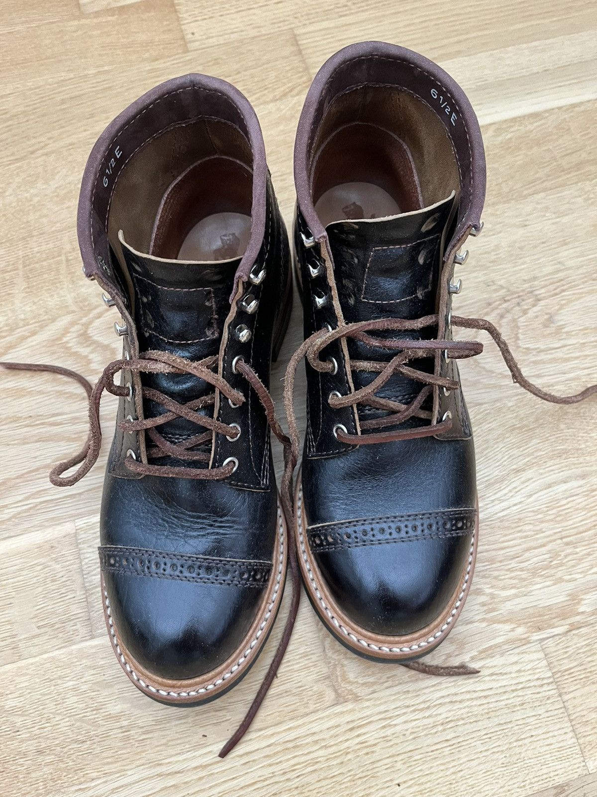 John Lofgren RARE LIMITED COMBAT BOOTS BLACK TEACORE SHINKI HORSEBUTT ...