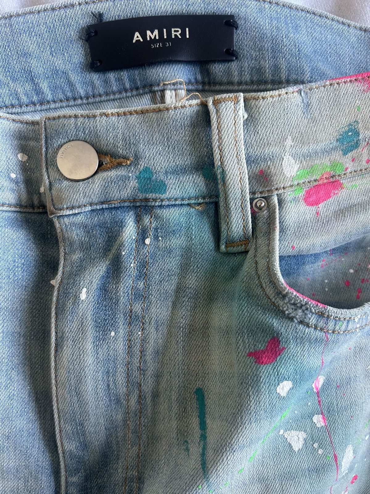 Amiri Amiri Paint Splatter Skinny Jeans | Grailed