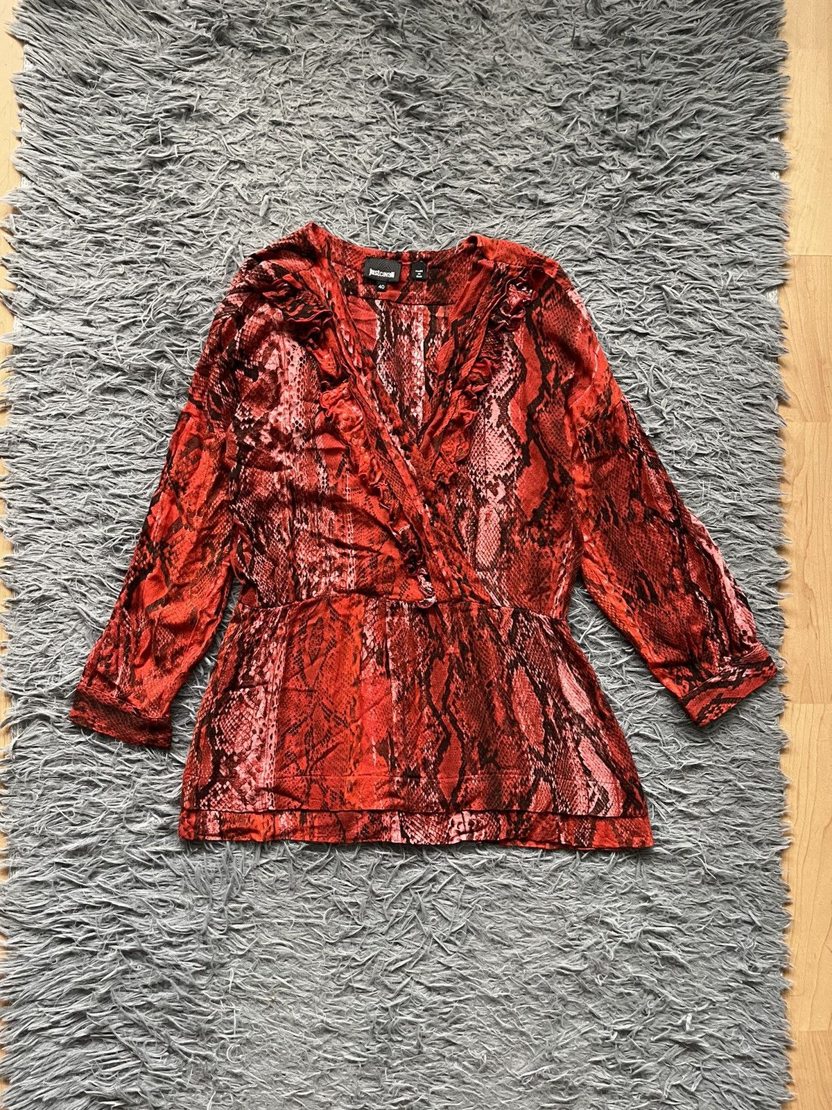 Just Cavalli 🐍 Just Cavalli avant garde snakeskin pattern blouse | Grailed