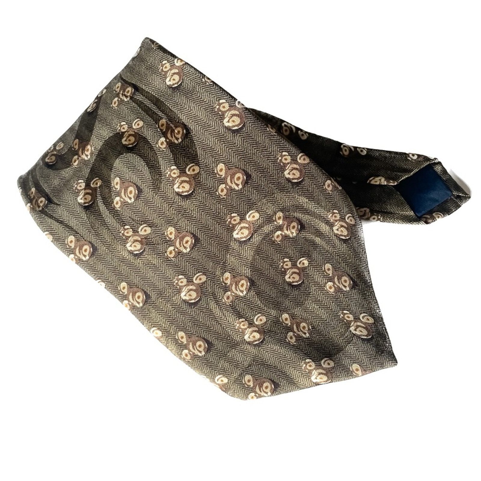 Vintage Vintage Disney 100% Silk Mickey Mouse head pattern Neck Tie ...