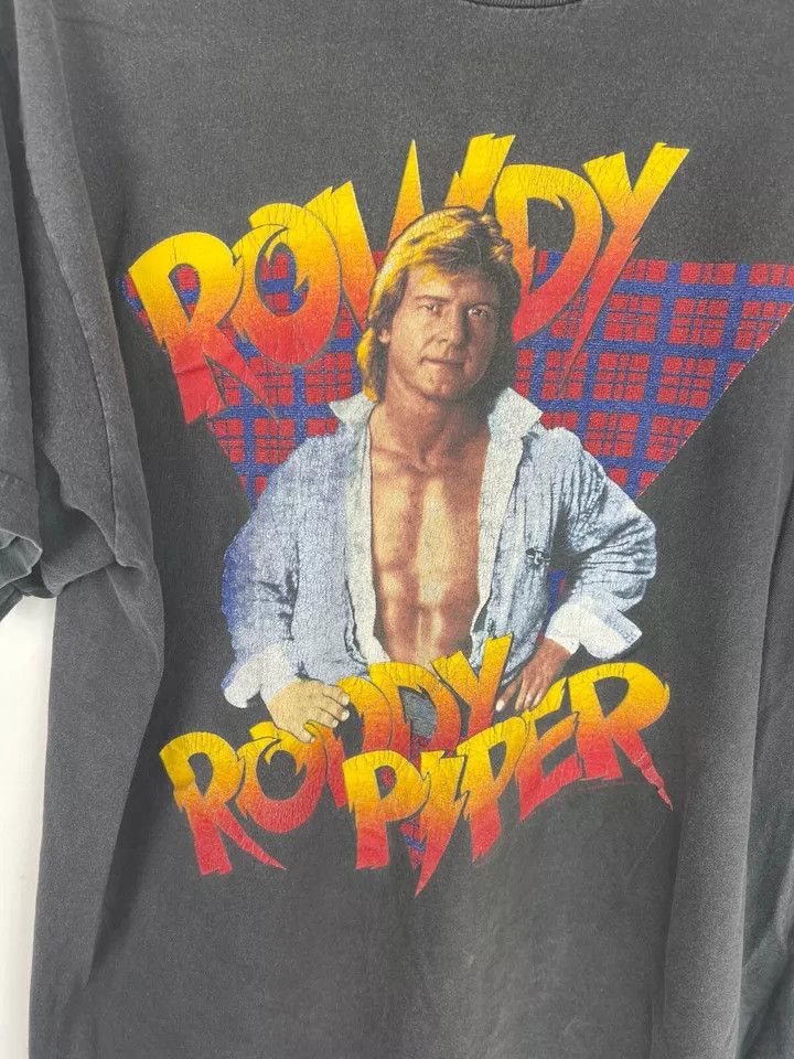 Vintage ROWDY RODDY PIPER EUROPEAN RAMPAGE 1992 TOUR T SHIRT | Grailed