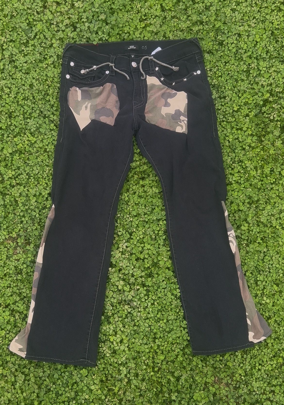 True Religion Custom true religion’s with camo patches and flare | Grailed