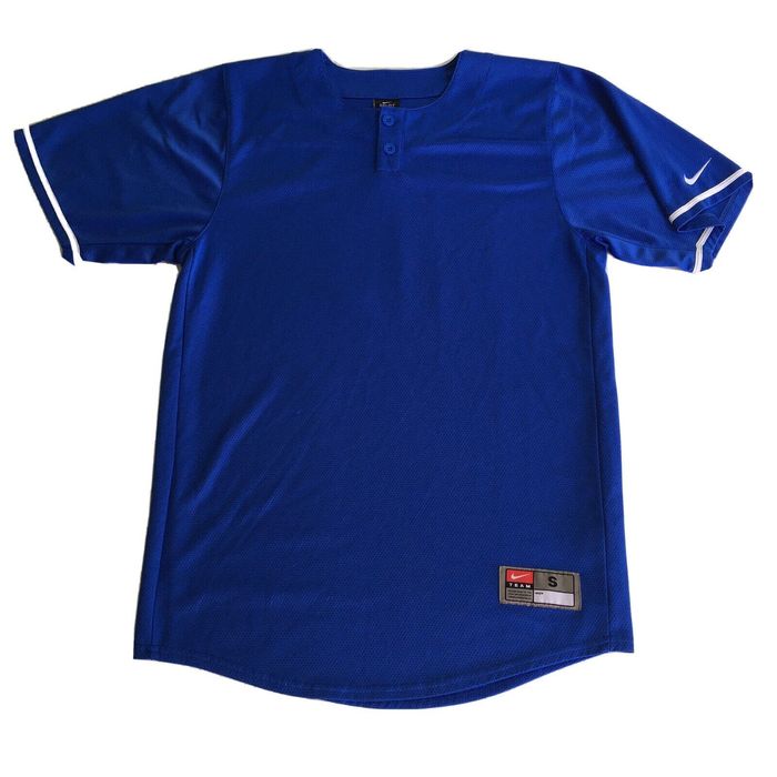 Nike Nike Baseball Jersey Blue Mens Small Swoosh Logo Blank Sportswear MLB Athletic | Grailed