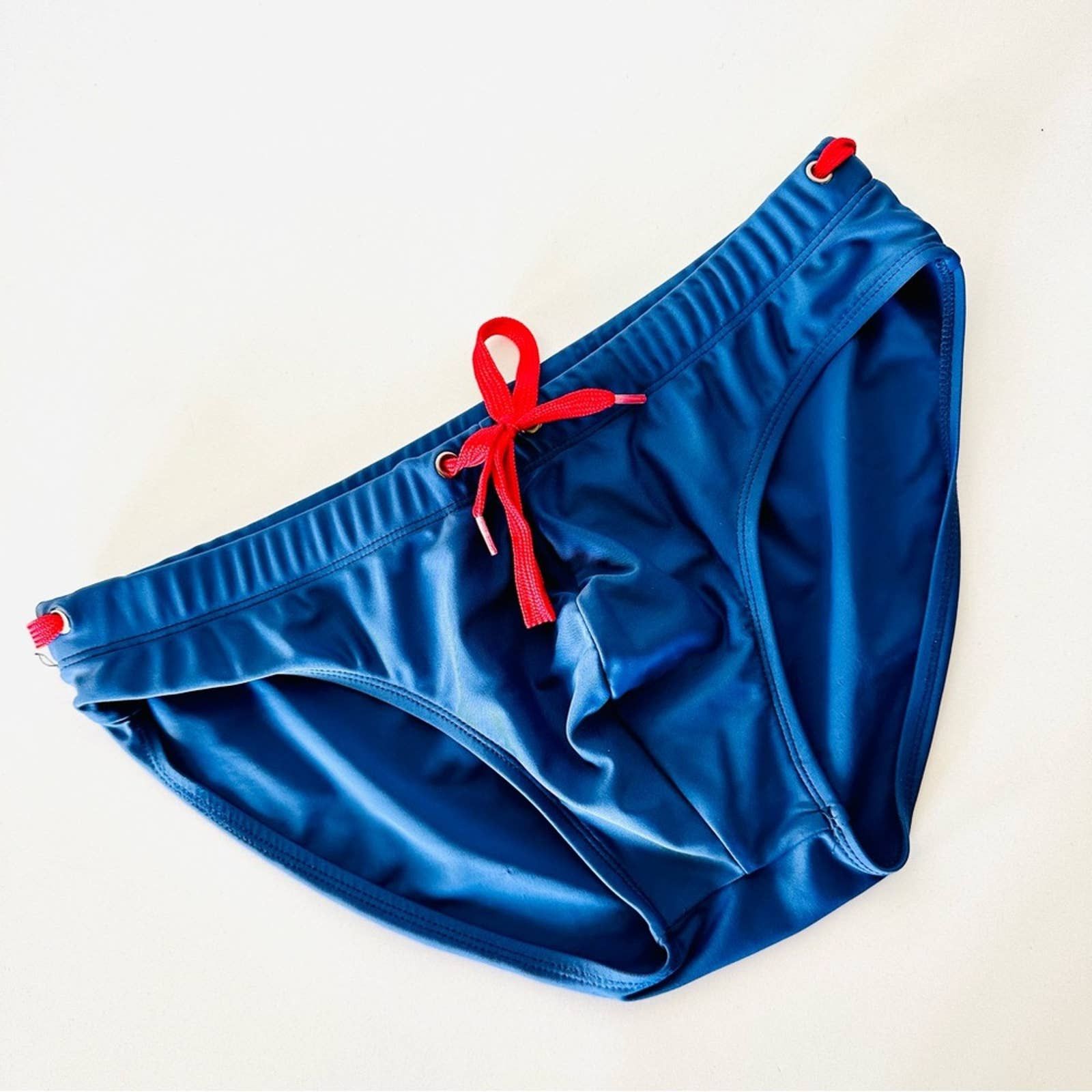 Nordstrom UXH Dark Blue Red Speedo Swimsuit Bikini Low Rise Swim Brief ...