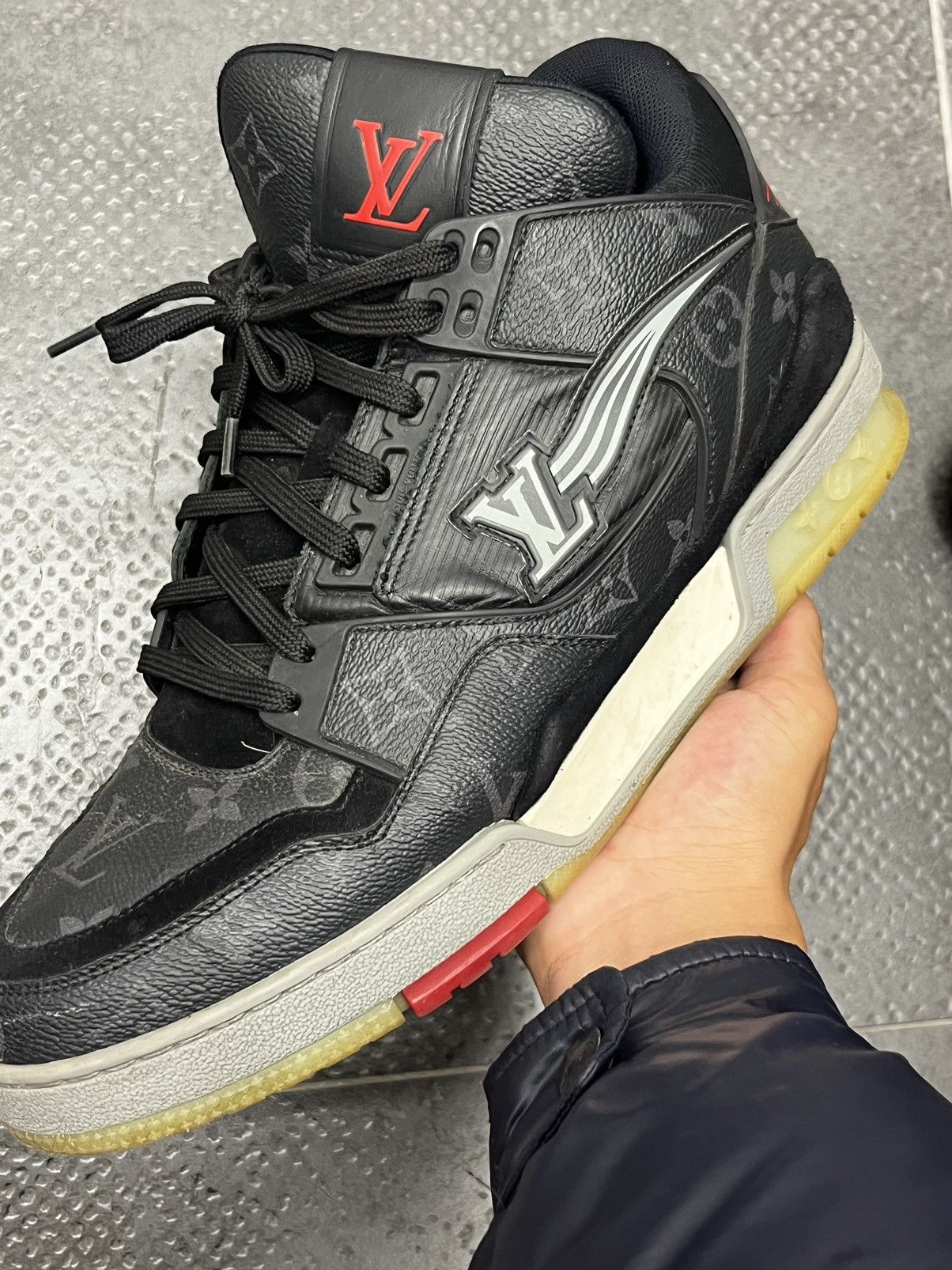 Louis Vuitton Louis Vuitton LV Trainer cloth high trainers | Grailed