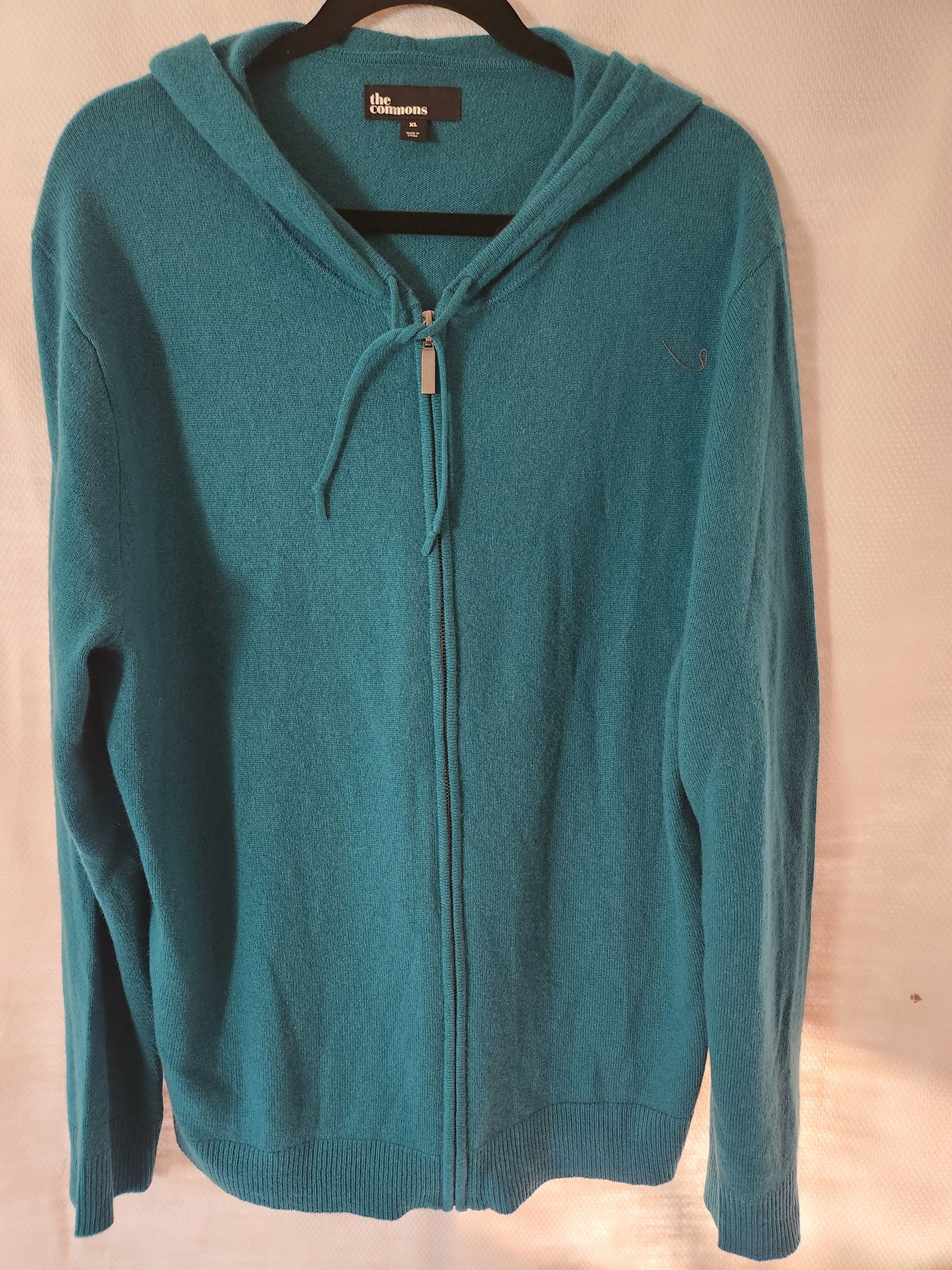 Other NWOT The Commons Cashmere Zip Front Green Hooded Sweater | Grailed