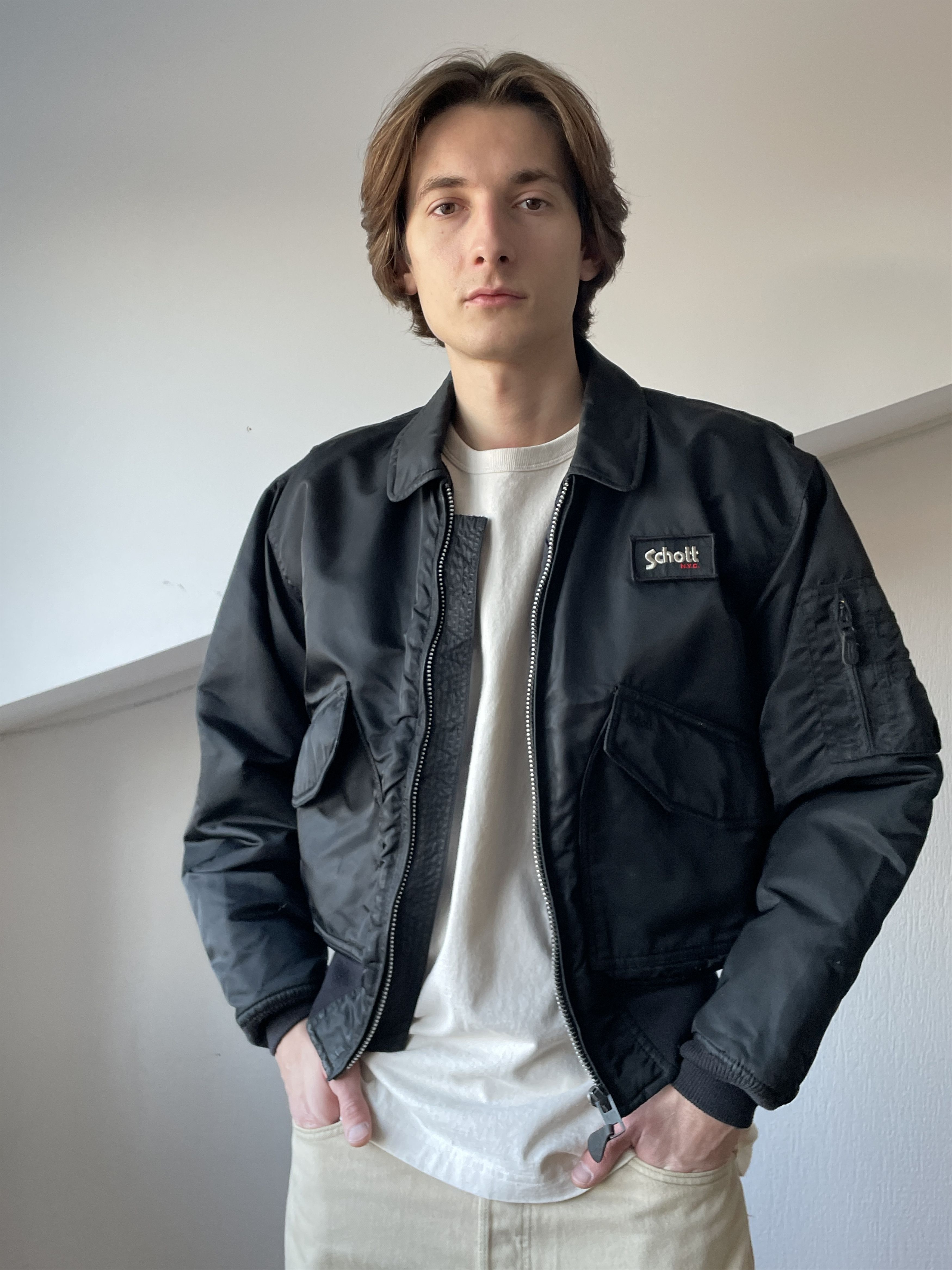 Schott × Vintage Vintage Military Bomber Jacket SCHOTT CWU R 90s A6517 ...