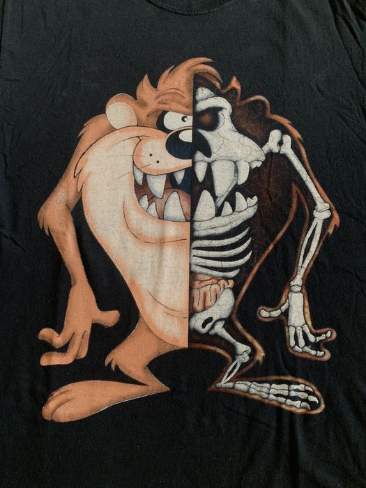 Vintage Taz Skeleton Looney Tunes T-Shirt | Grailed