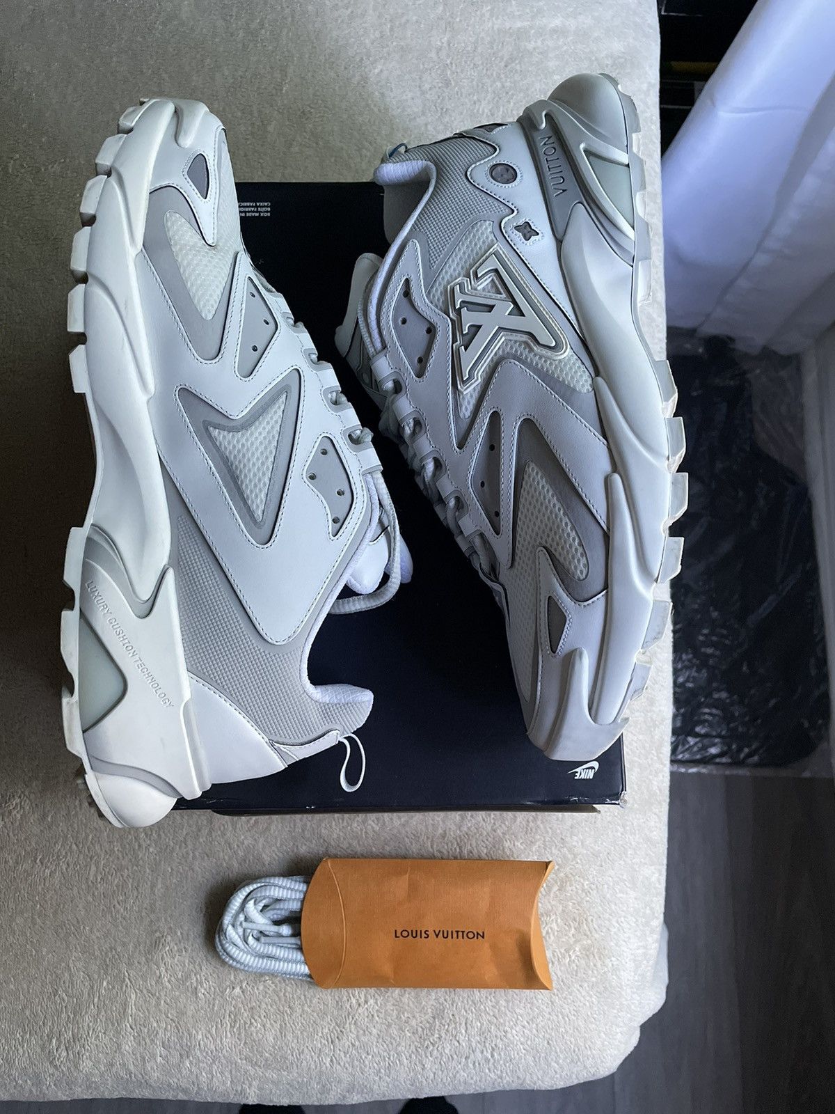 Louis Vuitton Louis Vuitton Tatic White Grey Trainer Sneaker | Grailed