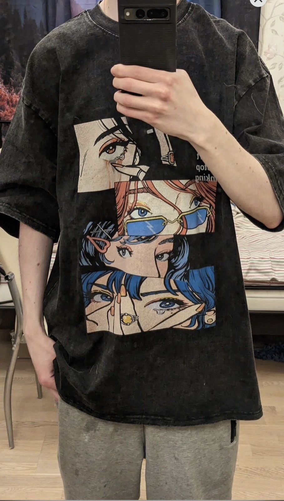 Vintage Oversized Distressed Japan Anime Eye Vintage Tshirt | Grailed
