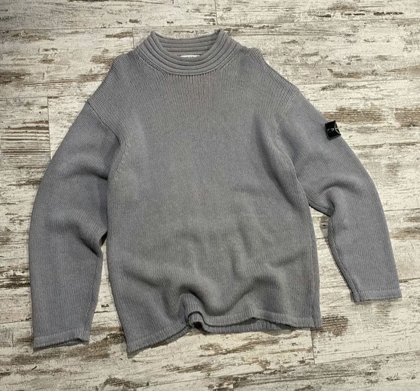 Massimo Osti × Stone Island × Vintage VINTAGE STONE ISLAND A/W 97 KNIT WOOL TURTLENECK SWEATER ...