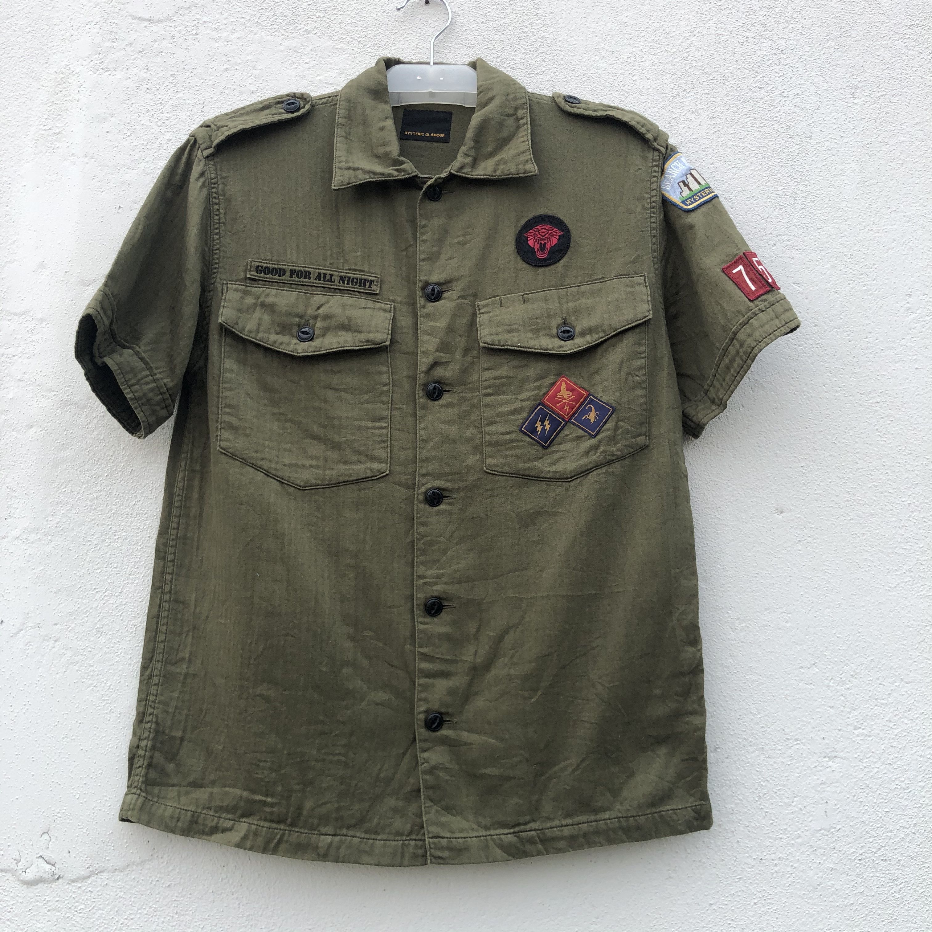 Hysteric Glamour × Japanese Brand Rare Hysteric Glamour Army Button Up ...