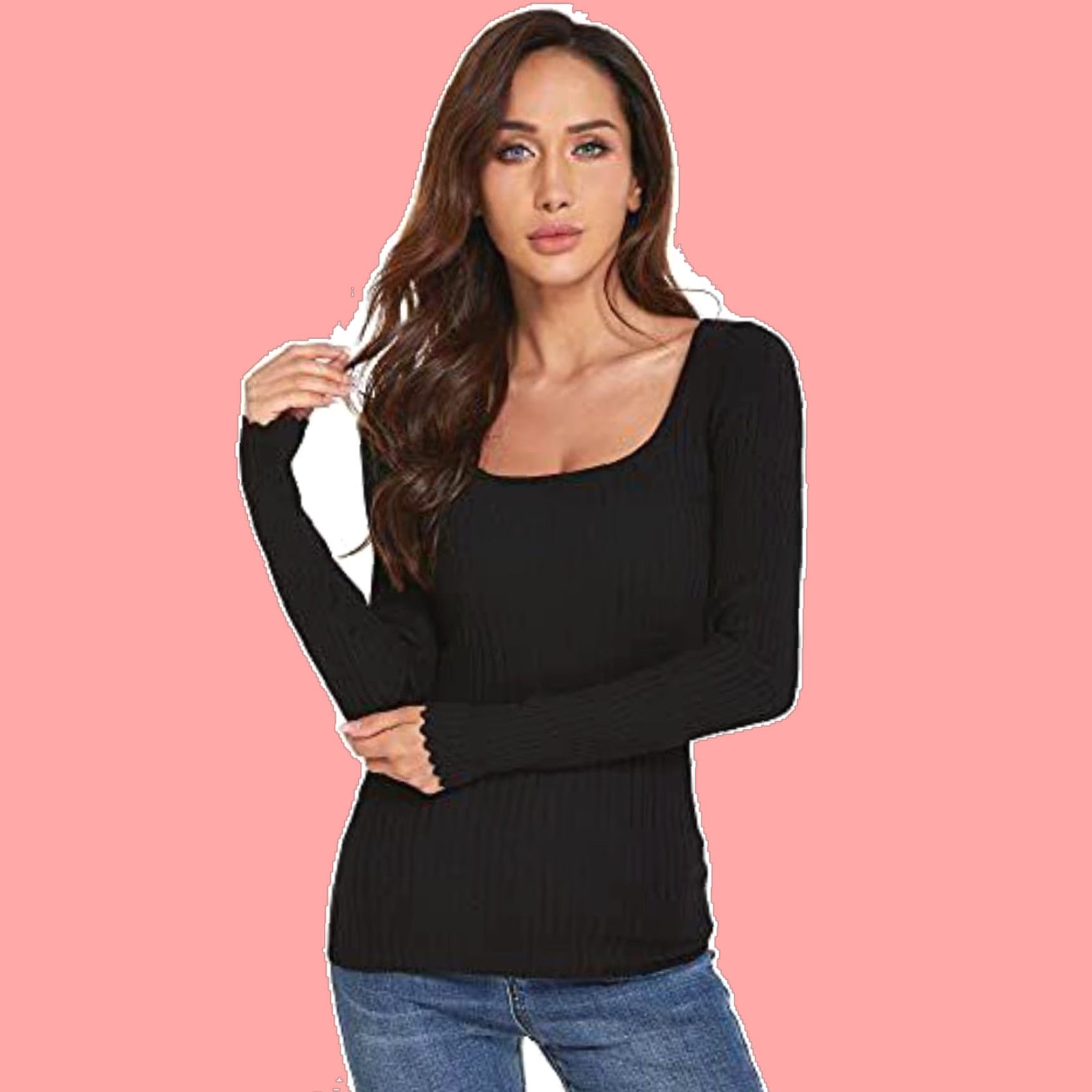 Vintage Luxurious Ribbed Pullover Sweater Featuring Scalloped Cuff and ...