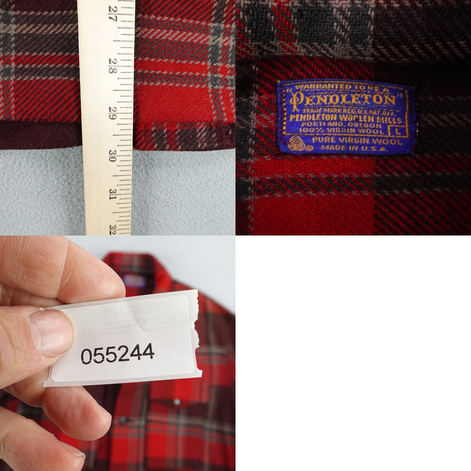 Pendleton VINTAGE Pendleton Jacket Mens Large Red Plaid Wool Cruiser Coat 1970s | Grailed