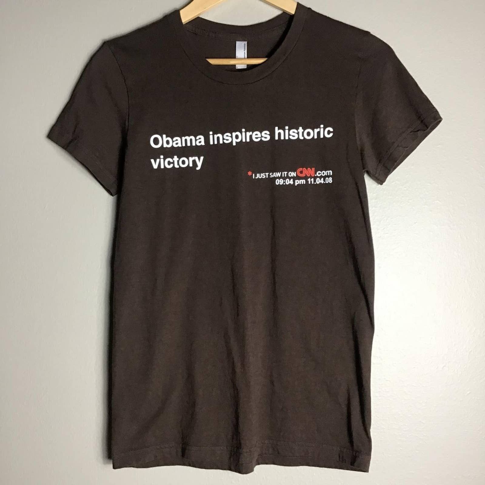 American Apparel Vintage Y2K Barack Obama CNN Inauguration Historical T ...