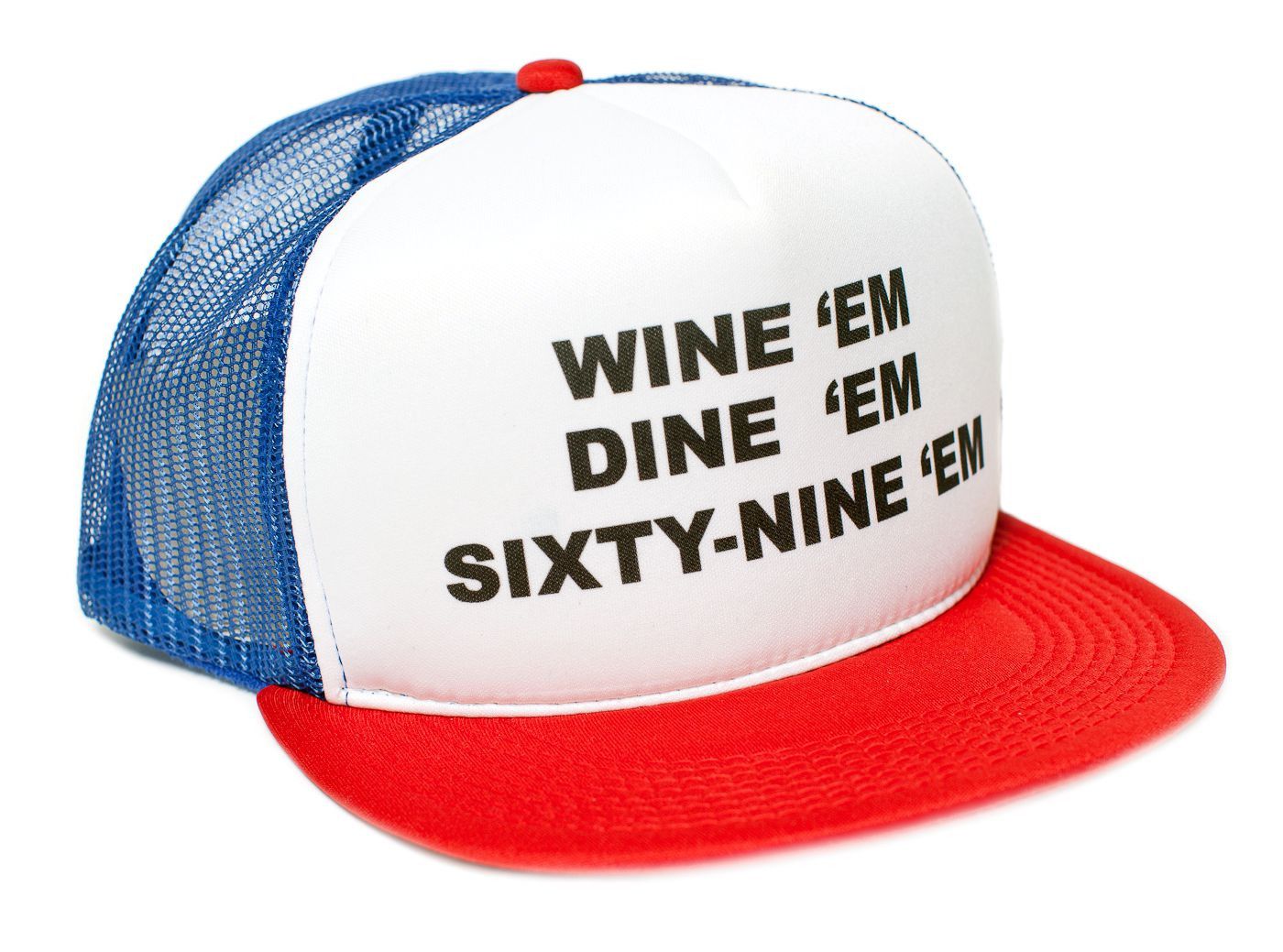 Other WINE'em DINE'em SIXTY-NINE'em Flat Sea-bass Hat Printed | Grailed