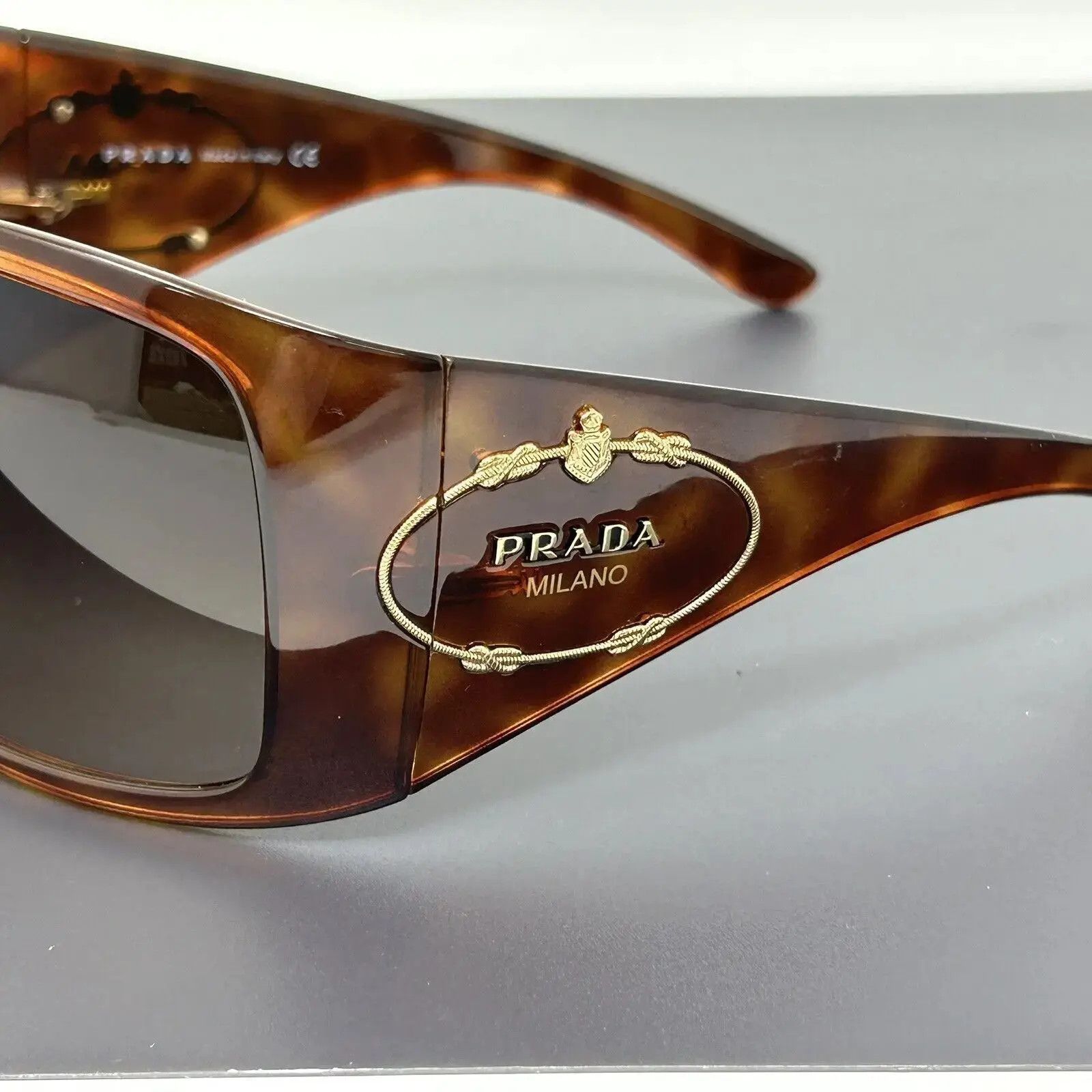 Prada × Vintage PRADA Sunglasses Wrap Shield Mask Symbole Sport Red Tab ...