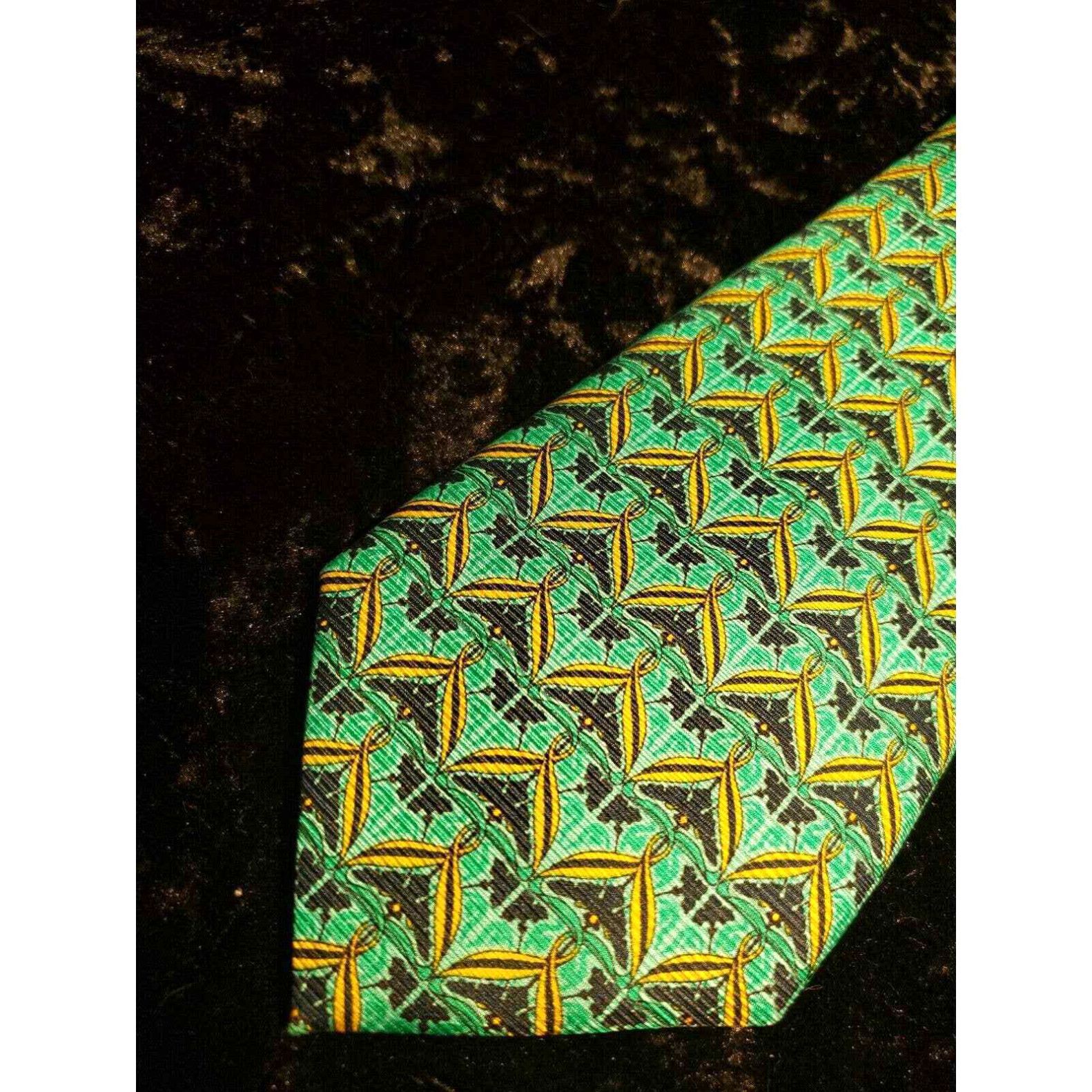Vintage New Cape Cod Neckwear Mens Neck Tie Keeper Green Blue Tropical ...