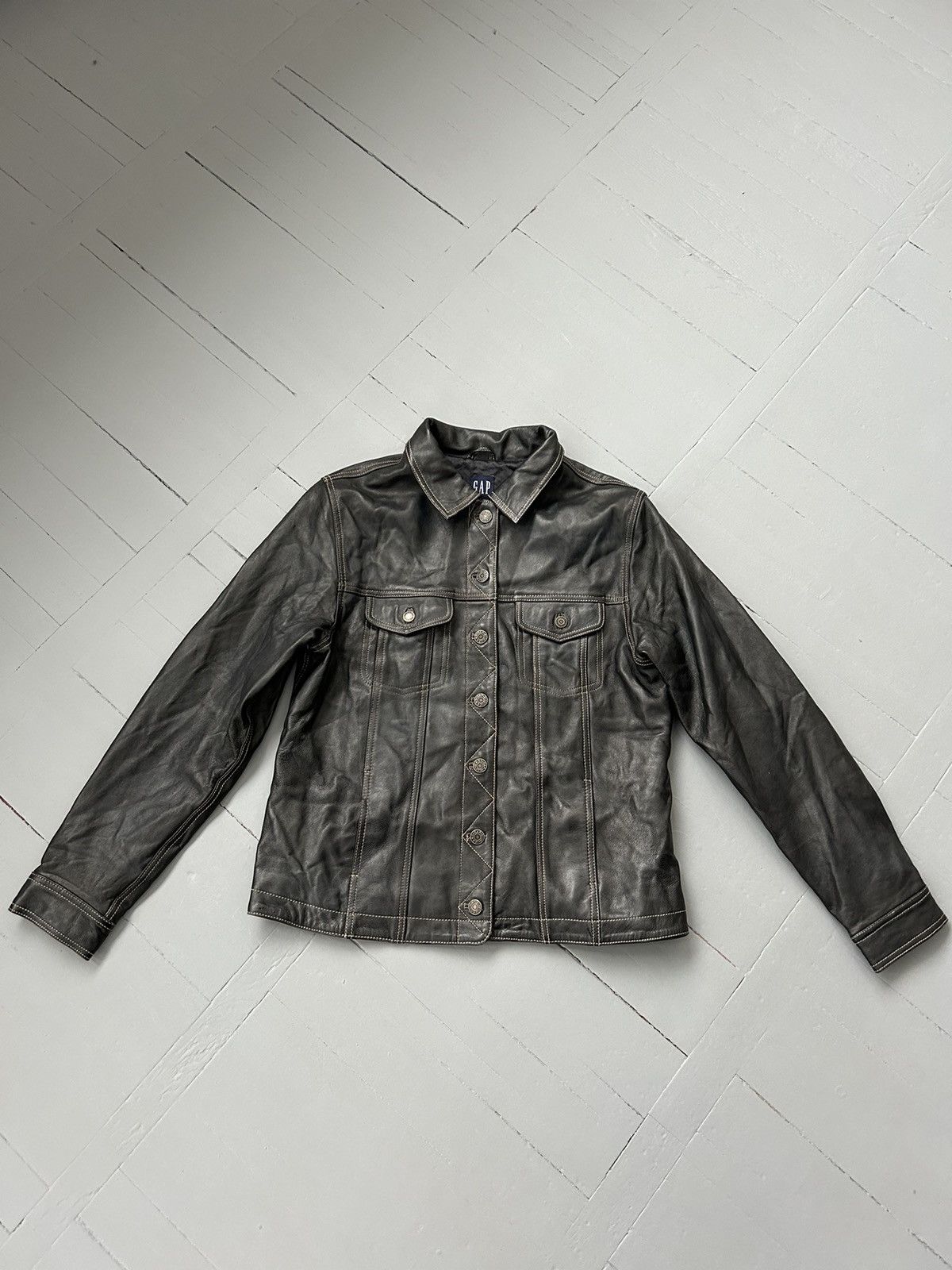 Vintage Gap leather jacket vintage | Grailed