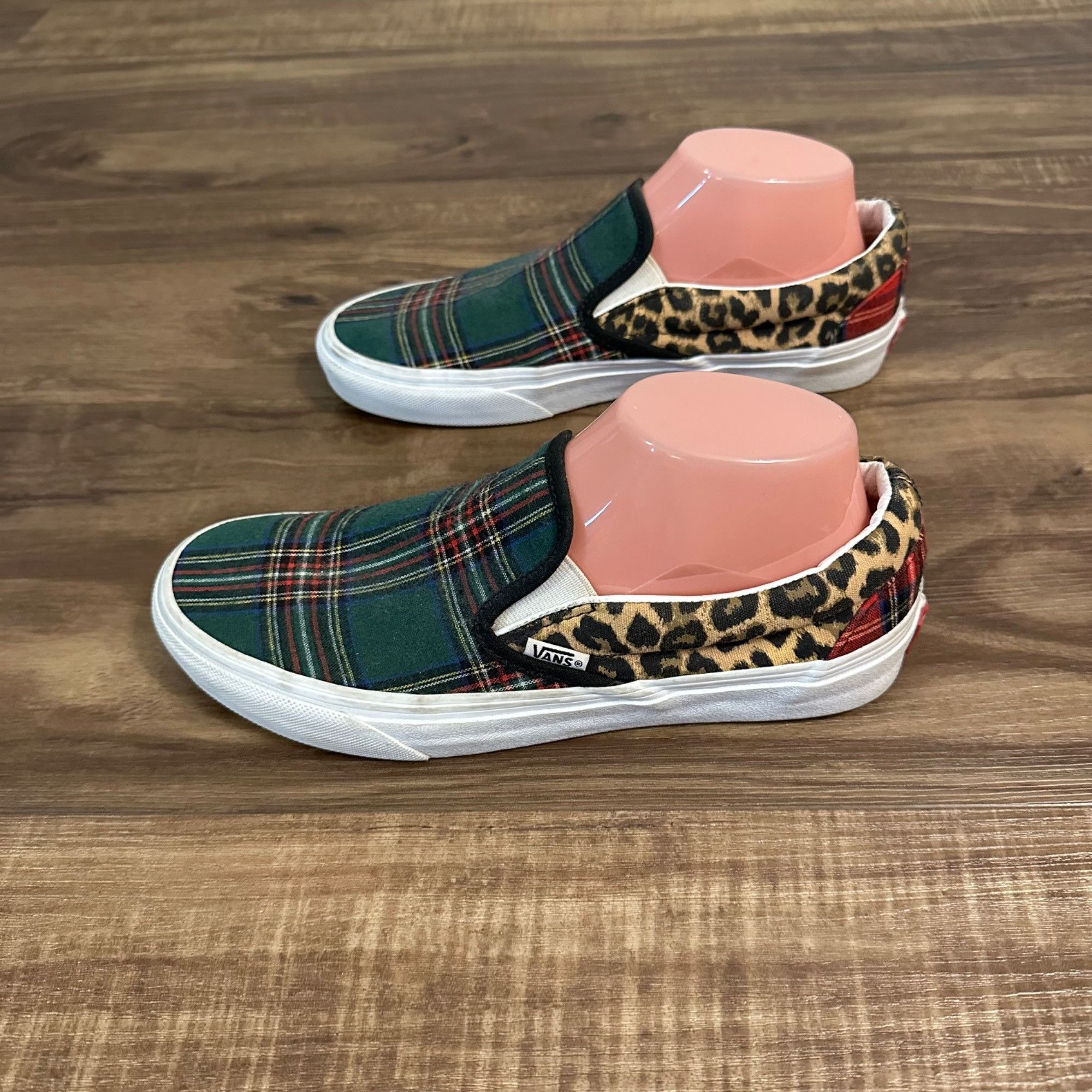 Vans Vans customs plaid with animal print Sz 9.5 | Grailed