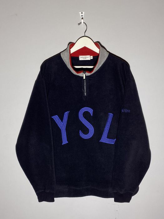 Vintage YSL Yves Saint Laurent fleece pullover drake style | Grailed