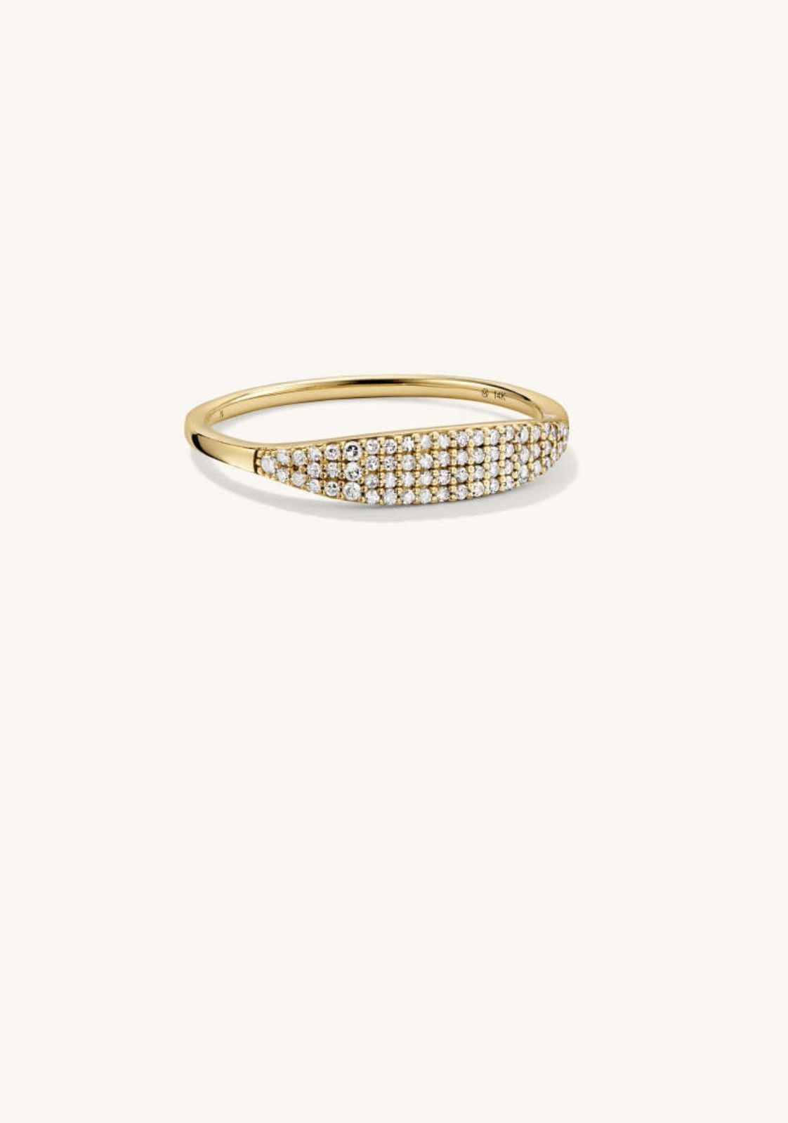 Mejuri Mejuri Pavé Diamond Slim Signet Ring Grailed