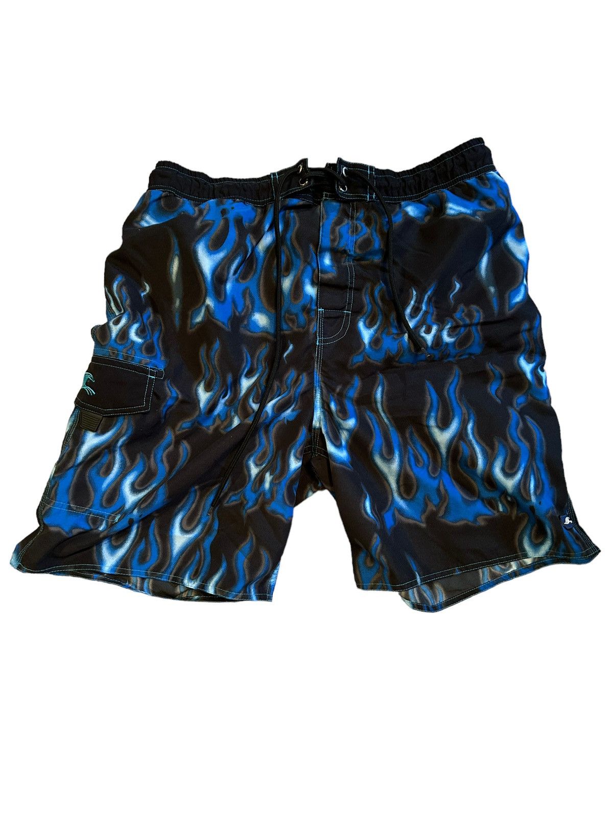 Designer × Streetwear × Vintage Vintage Streetwear Y2K Blue Flame ...