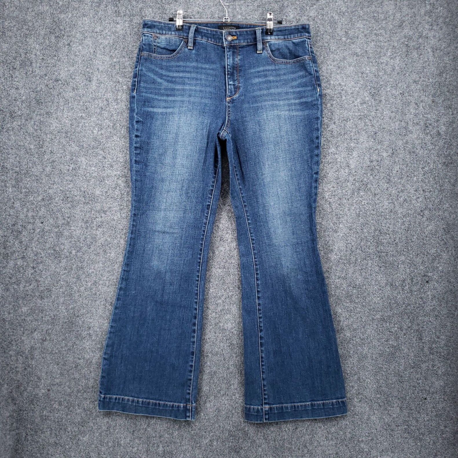 Talbots Talbots Jeans Womens 12 Blue Flare Flawless Pocket Dark Washed ...