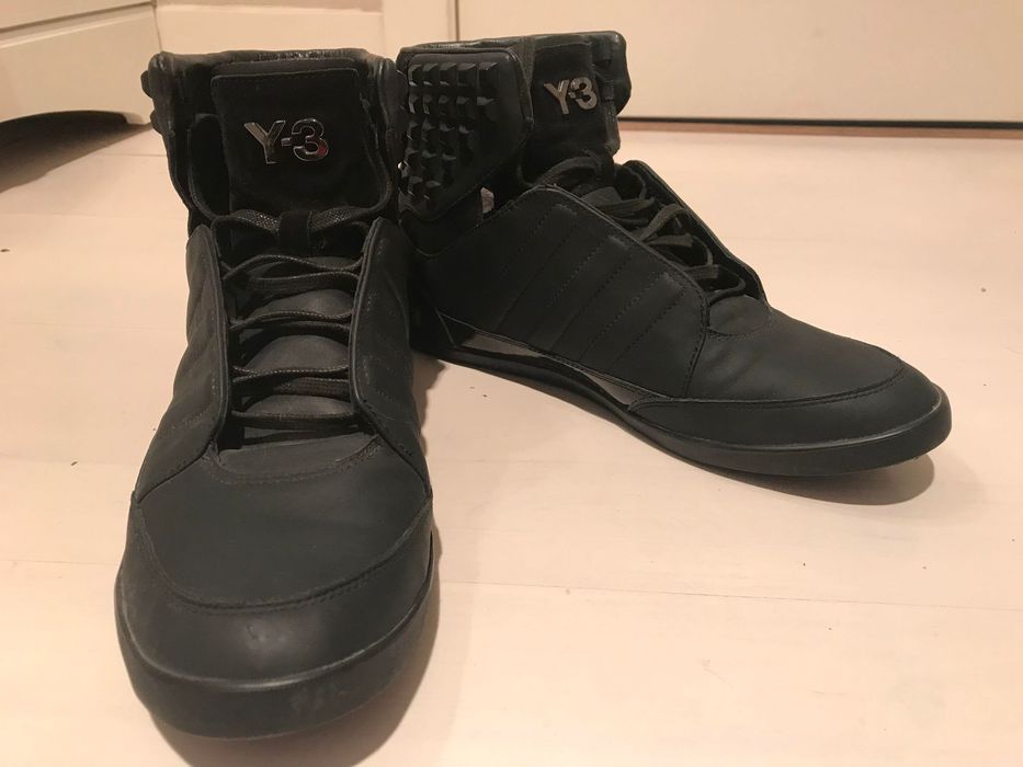 Adidas Y-3 Yohji Yamamoto Honja High Black Studded Sneakers | Grailed