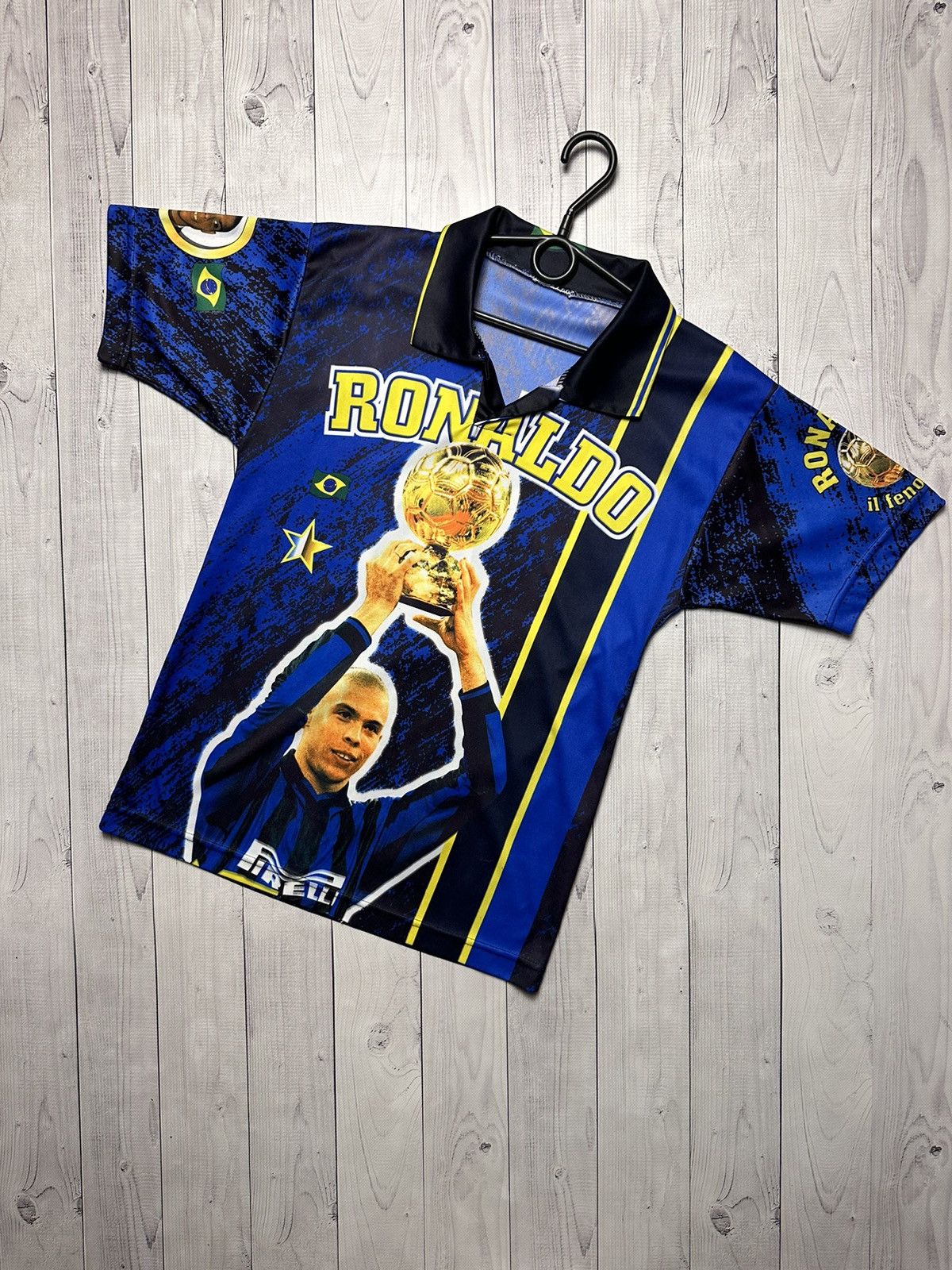 Soccer Jersey × Vintage Vintage Ronaldo Soccer Jersey Rare Gold Ball