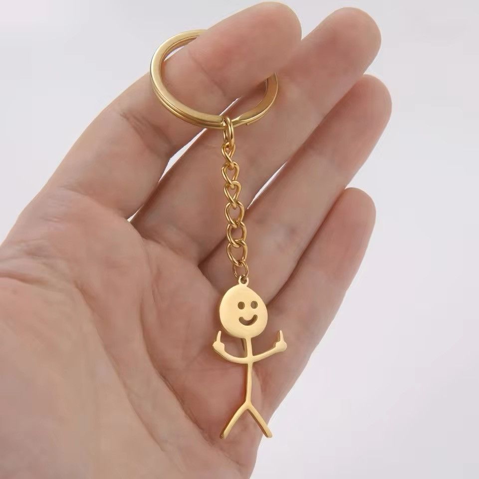 Streetwear Funny Stickman Middle Finger Keychain | Grailed