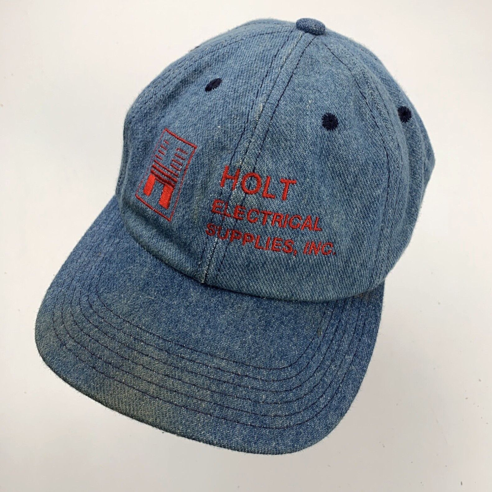 Vintage Holt Electrical Supplies Denim Cap Hat Adjustable Baseball ...