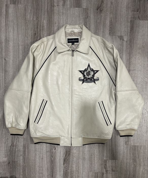 Vintage Rocawear Leather Bomber Varsity Jacket | Grailed