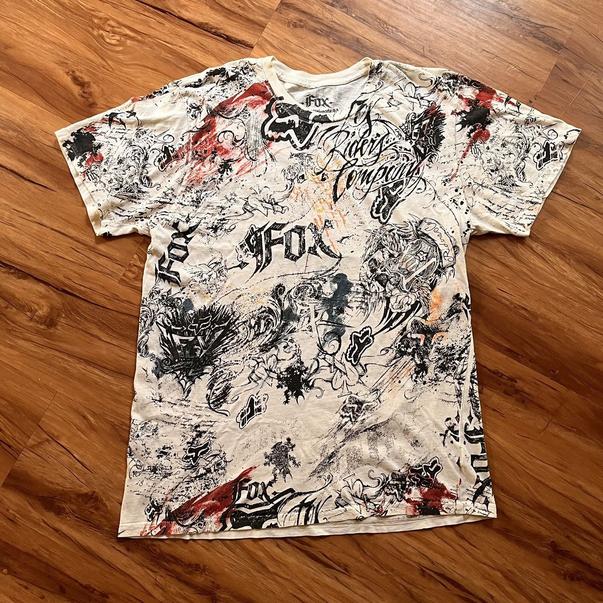 Vintage Crazy Y2K Fox Essential AOP Punk Emo Goth Grunge Graphic Tee ...