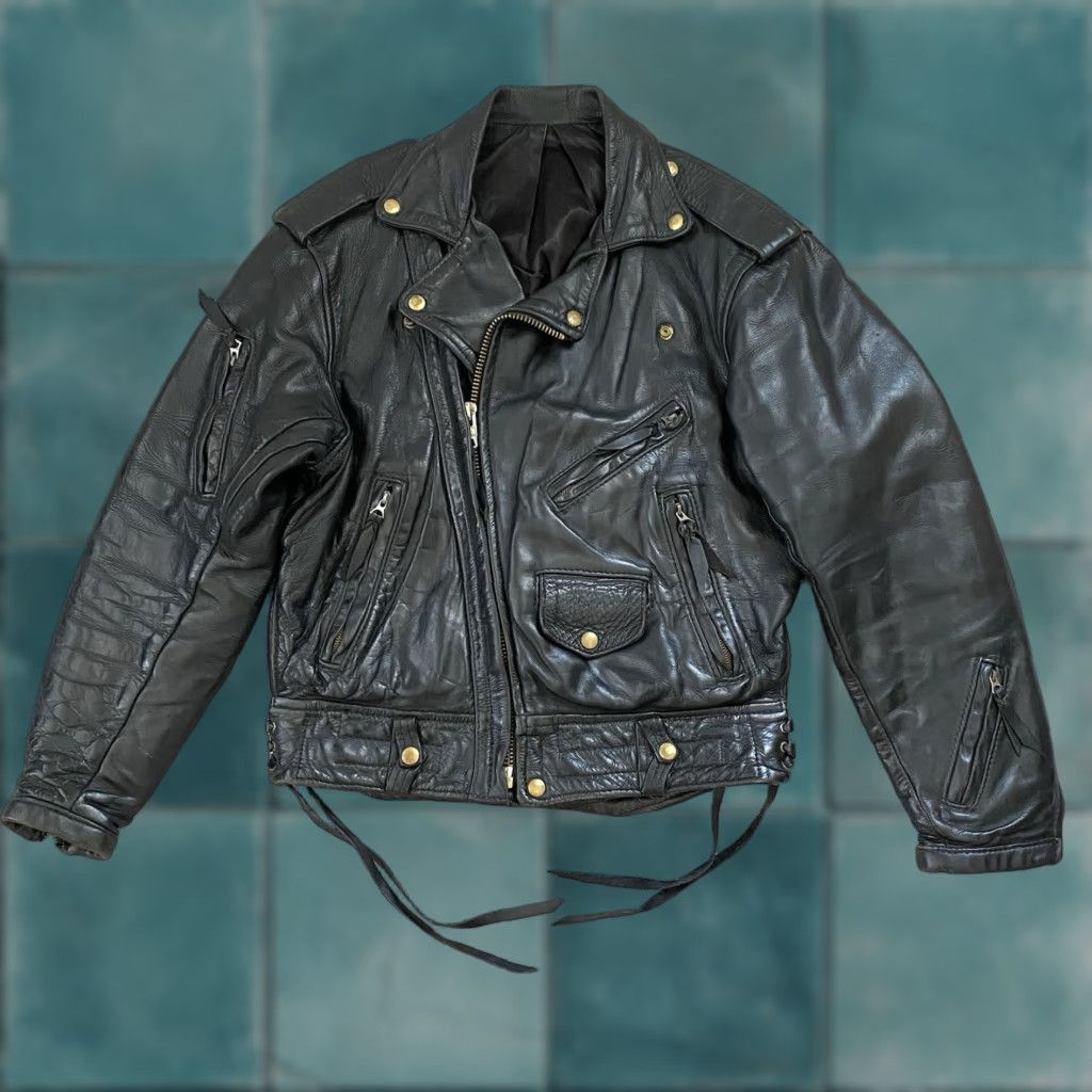 Vintage VINTAGE Langlitz Leather Motorcycle Jacket Columbia Model Black ...