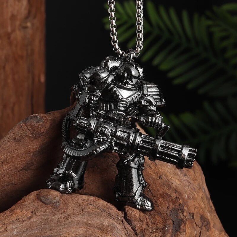 Streetwear Gunner Warrior Machine Gun Mech Chain Necklace | Grailed