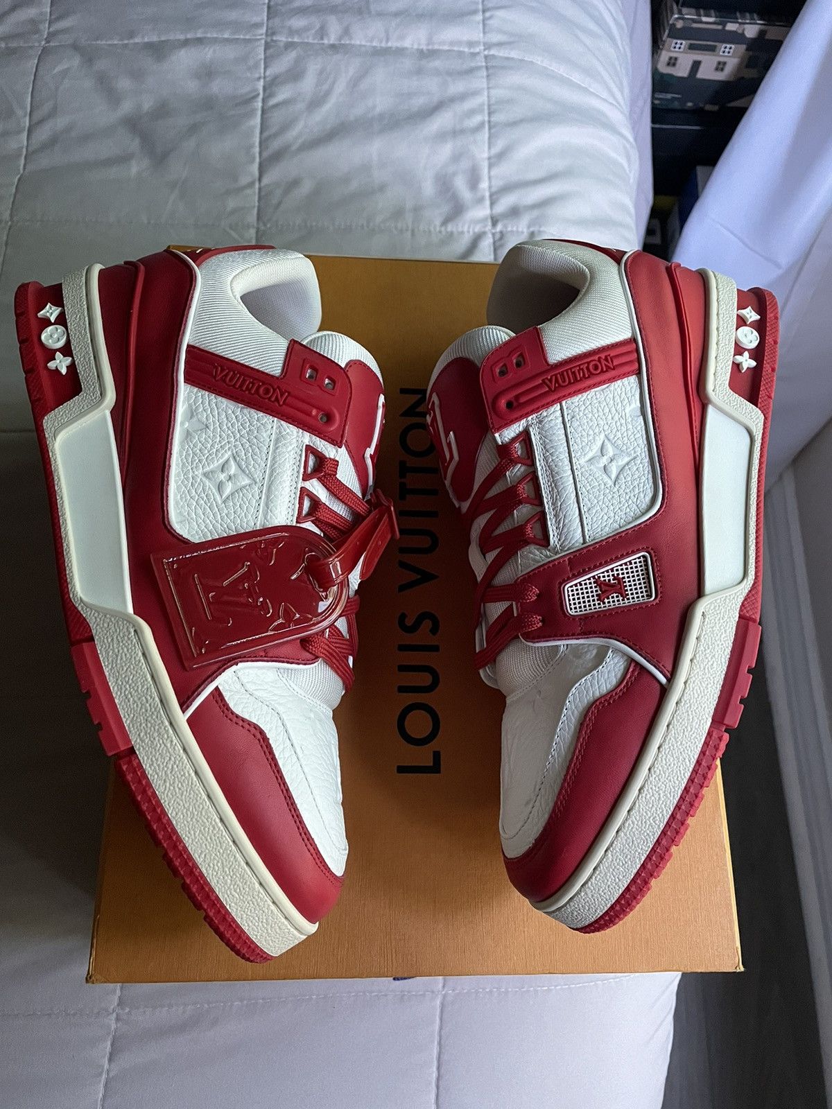 Louis Vuitton × Virgil Abloh Louis Vuitton Product Red Trainer Sneaker ...