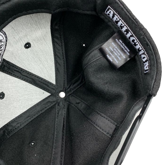 Affliction New Affliction Flat Brim Felt Snapback Hat Cap Black Gray ...