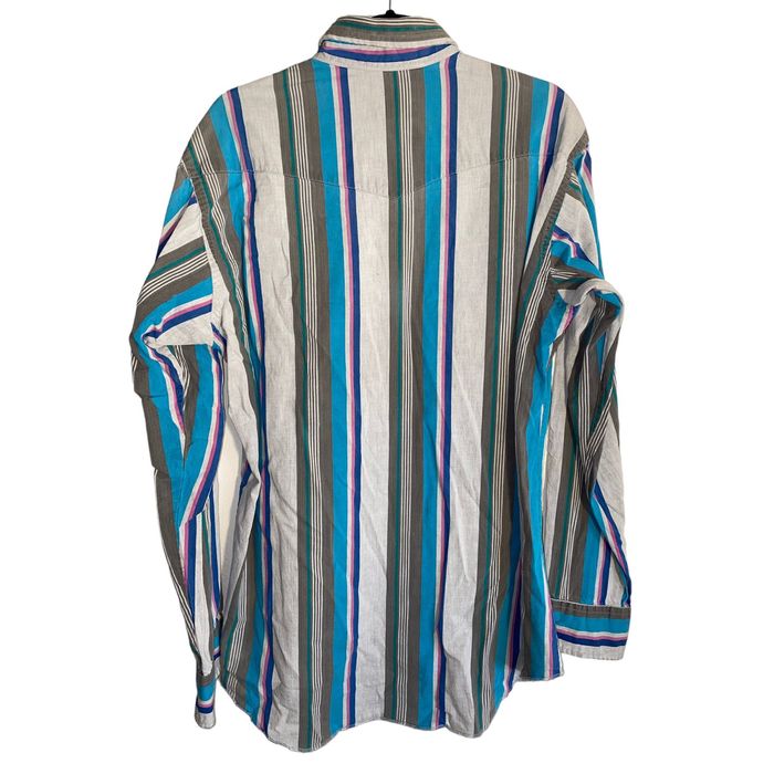 Vintage Vintage Wrangler Pastel Striped Button Up Grailed