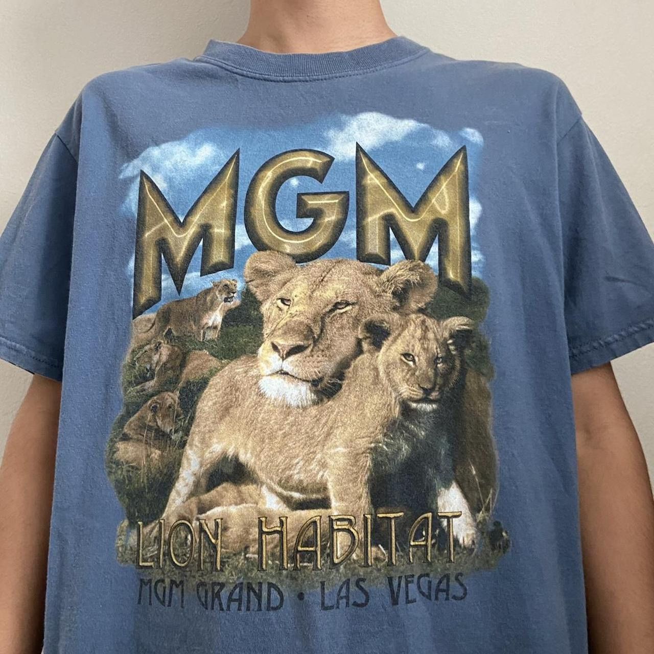 Vintage Vintage MGM Grand 2000s Graphics Blue Tee Shirt | Grailed