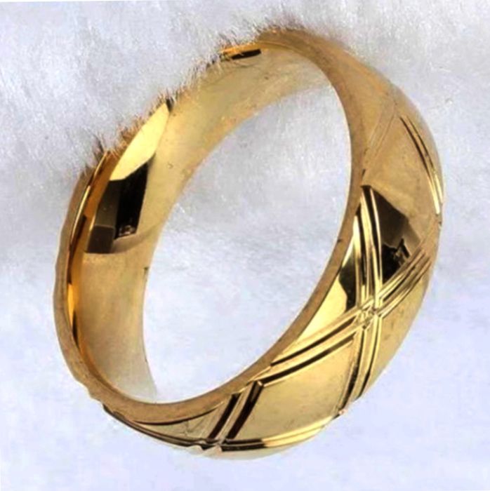 Designer Punk Galaxy Engraved Stainless Steel Shine Gold Ring | Grailed