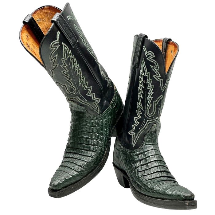 Lucchese LUCCHESE 1883 Dark Green Crocodile Women Boots 8.5 SLIP RES ...