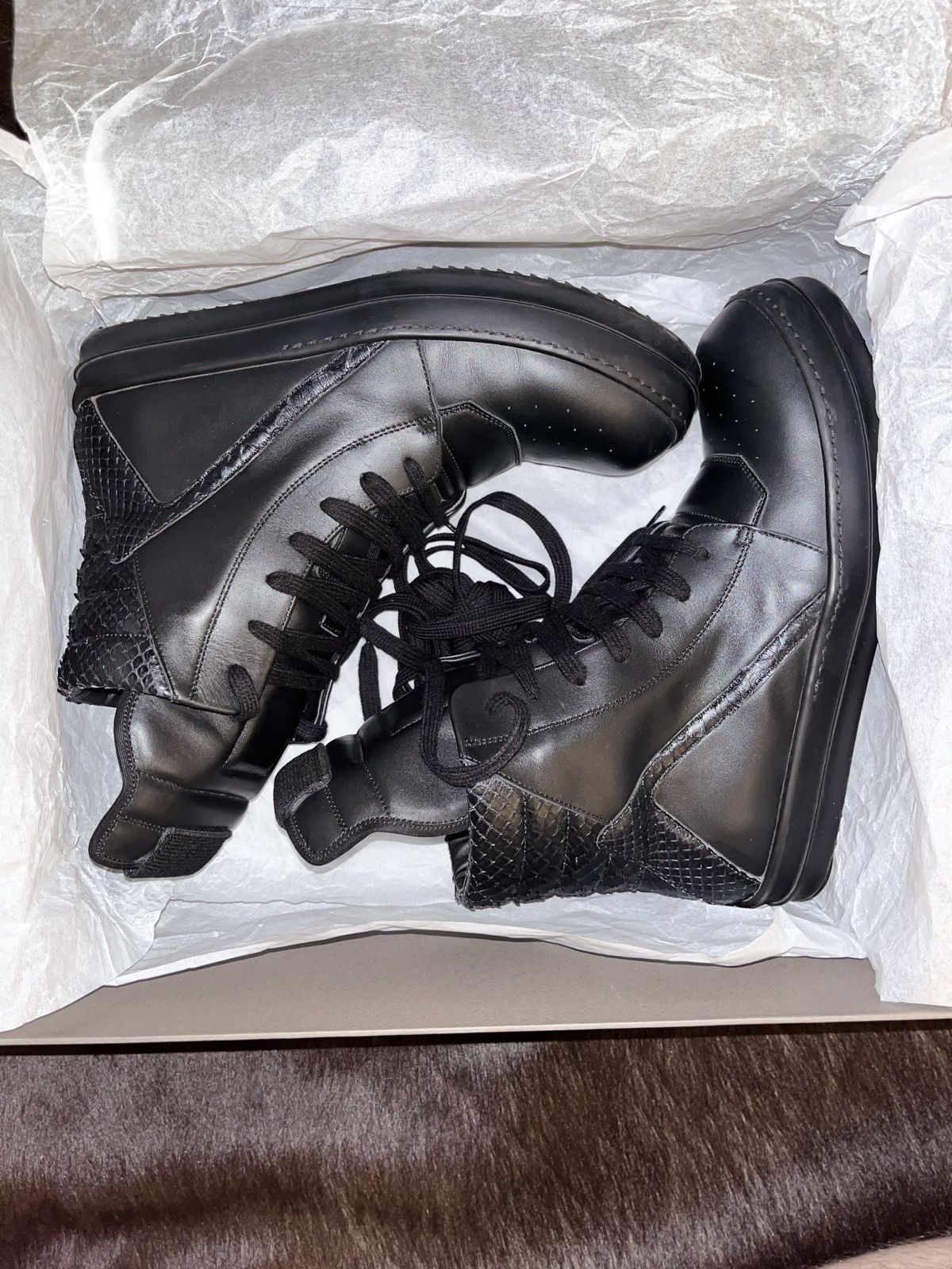 Rick Owens × Rick Owens Drkshdw Rick Owens Python EDFU Geobasket | Grailed