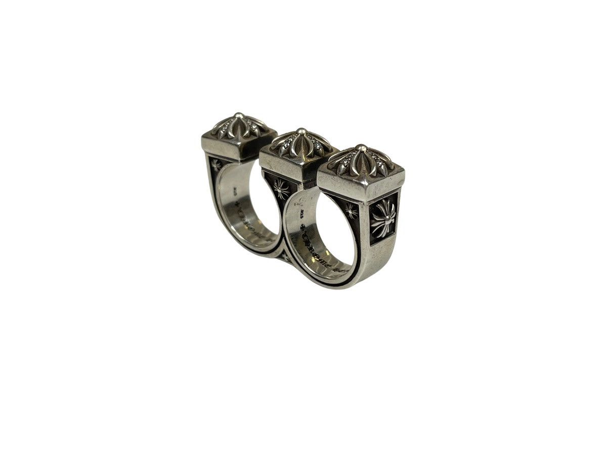 Chrome Hearts Chrome Hearts Double Knuckle Silver Diamond Ring | Grailed