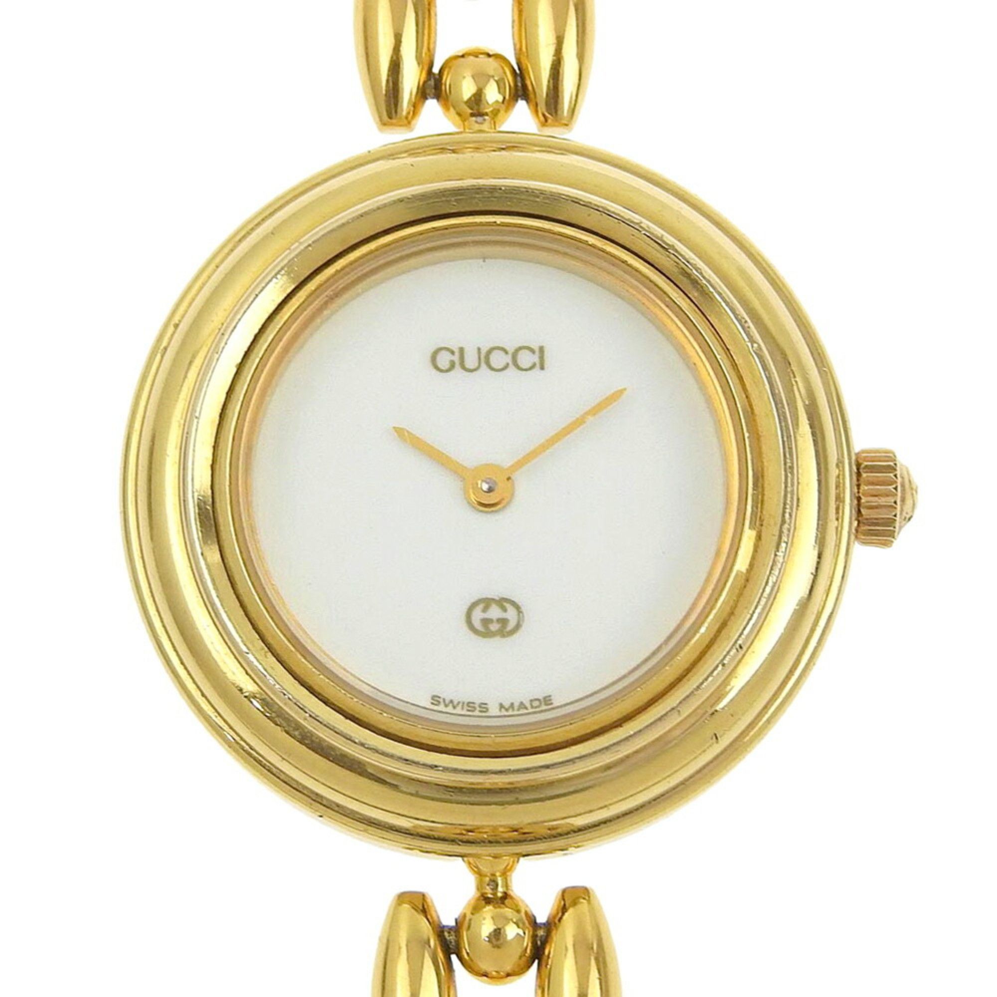 Gucci GUCCI Change Bezel Watch 1100-L Gold Plated Swiss Made Quartz ...