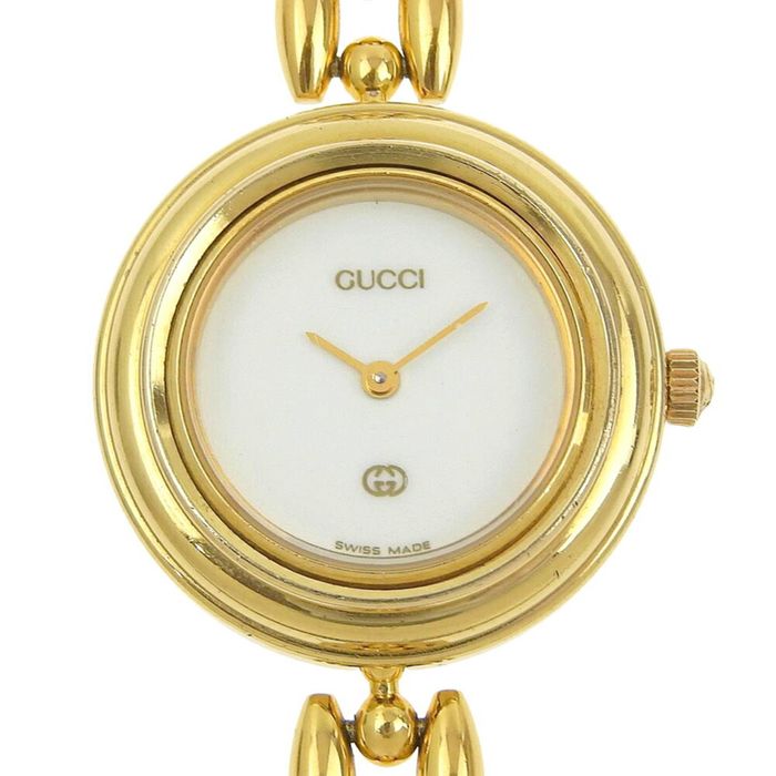 Gucci GUCCI Change Bezel Watch 1100-L Gold Plated Swiss Made Quartz ... Gucci GUCCI Change Bezel Watch 1100-L Gold Plated Swiss Made Quartz ...