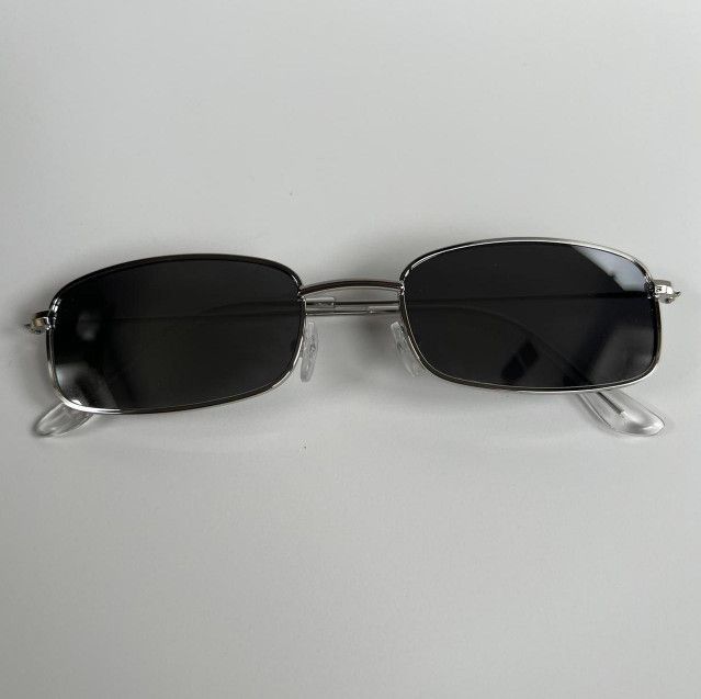 Designer Vintage Y2K 90s 2000s slim silvertrim mirror lens sunglasses ...