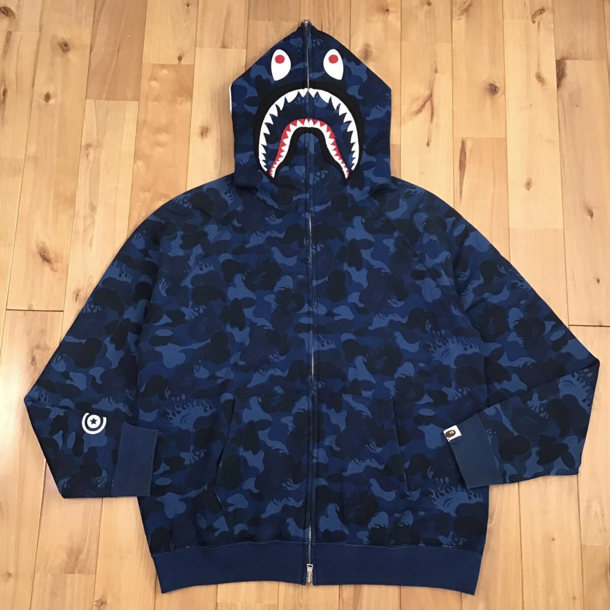 Bape × Nigo 🔥Mook limited🔥 Fire Camo Shark full zip hoodie BAPE flame ...