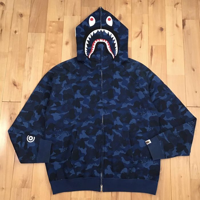 Bape 🔥Mook limited🔥 Fire Camo Shark full zip hoodie BAPE flame | Grailed